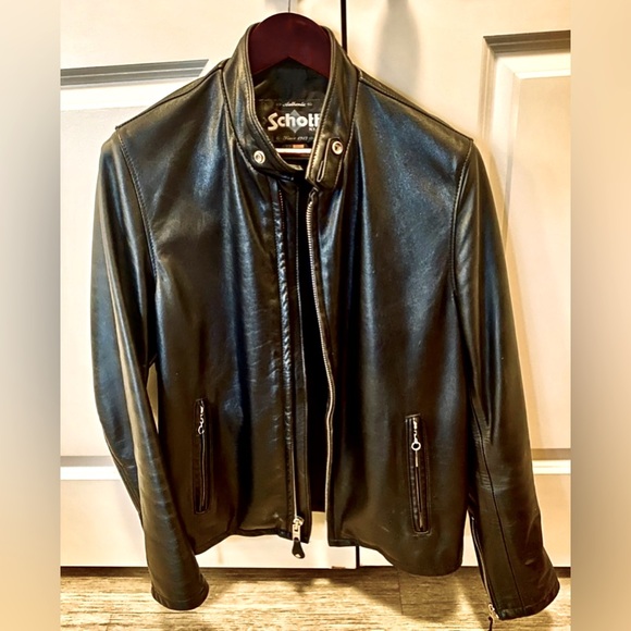 Schott NYC | Jackets & Coats | Schott Nyc Black Leather Bomber Jacket ...